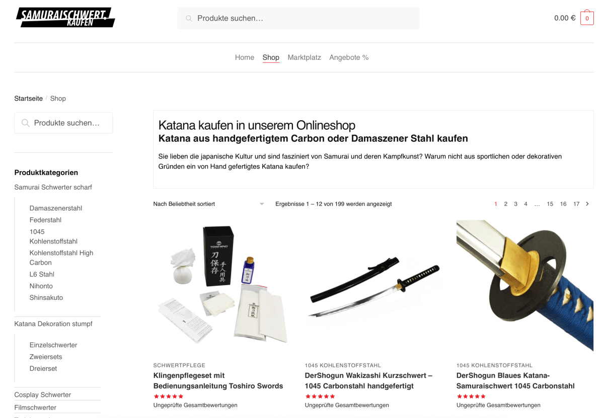 Katana Shop in Deutschland » Samuraischwert.kaufen